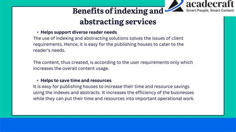 The Importance Of Indexing And Abstracting Servicespptx Technology