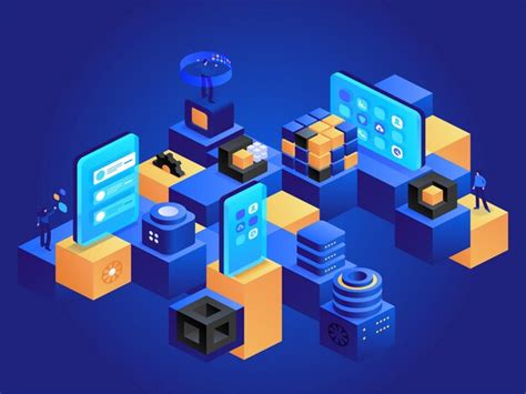 Premium Vector Blockchain Technology Isometric Concept