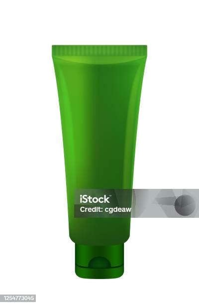 화장품 템플릿 디자인용 플라스틱 튜브 그린 흰색 배경에 고립 된 템플릿 화장품 튜브 모형 녹색 튜브 빈 화장품 브랜드빈 튜브 일러스트 로션 또는 크림 제품 폼 건강 진단에