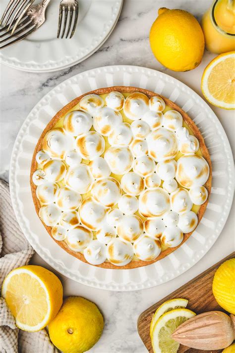 French Lemon Curd Tart With Meringue Tarte Au Citron