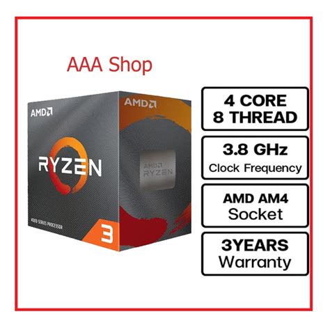 Cpu ซีพียู Amd Ryzen 3 4100 3 8 Ghz Socket Am4 รับประกัน 3y ออกใบกำกับภาษีได้ Shopee Thailand