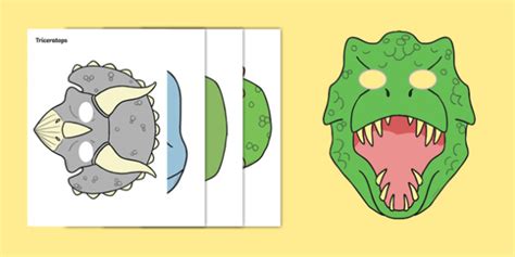 Dinosaur Mask Template Resources For Young Learners