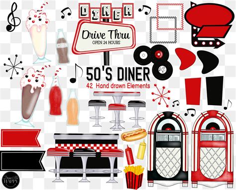 Retro Diner Clipart S Diner Clipart Drive In Clipart 50s Clipart Fifities Diner Clipart