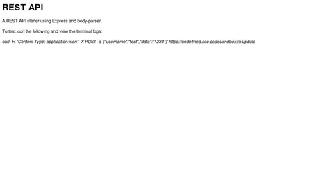 Rest Api Example Starter Codesandbox
