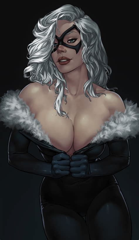 Rule 34 1girls Big Breasts Black Background Black Bodysuit Black Cat