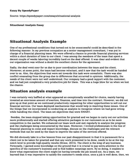 📚 Situational Analysis