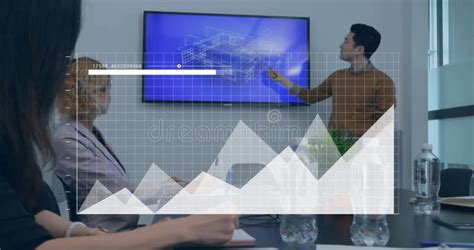 Image Of Data Processing And Statistics Over Diverse Businesspeople In