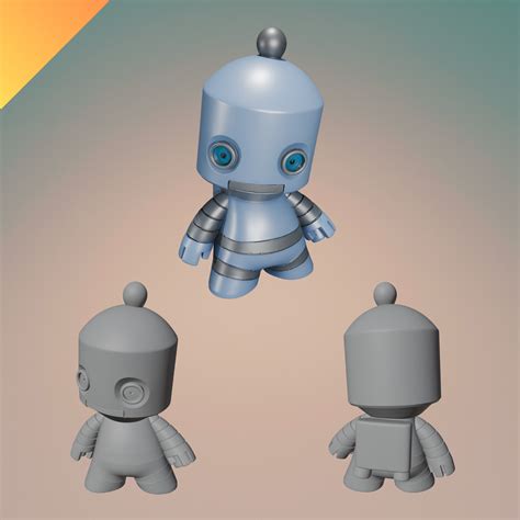 🤖 Cute Robot Character 3d Printable Model With Stl And Textured Glb