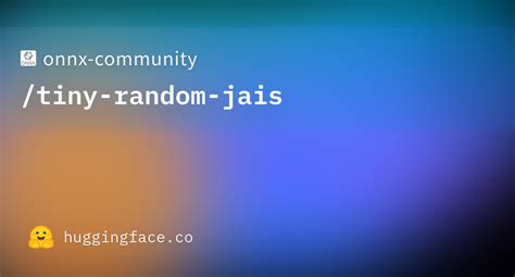 Onnx Community Tiny Random Jais At Main