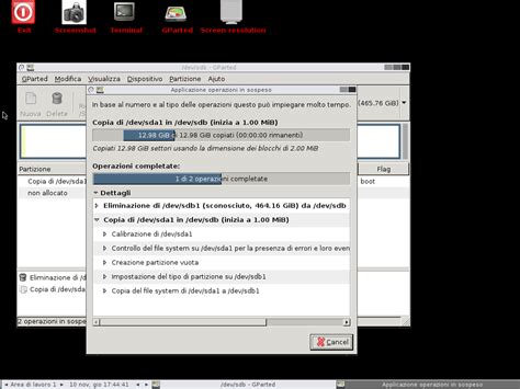 Hard Drive Gparted Stuck Applying Operations After Copying Partition Between Two Disks Super