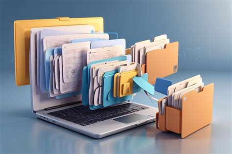 Premium Ai Image 3d File Transfer Of Document In Folder File Transfer Encrypted Form