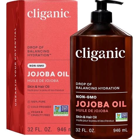 Cliganic Jojoba Oil 32oz Cold Pressed Moisturizer