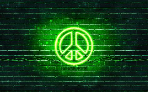 Neon Green Peace Sign