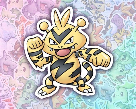 Electabuzz Chibi Sticker Fan Art Cute Foodie Sticker Laptop Sticker Vinyl Waterproof