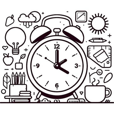Premium Vector Outline Alarm Clock Vector Illustration