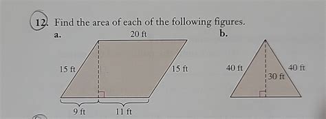 Solved Find The Area Of Each Of The Following Figures