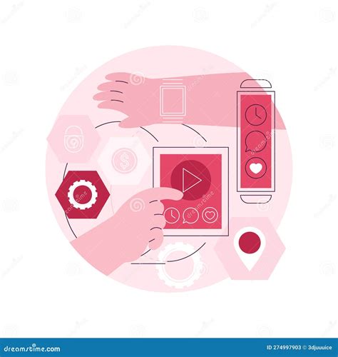 Wearable Mobile App Development Abstract Concept Vector Illustration Stock Vector