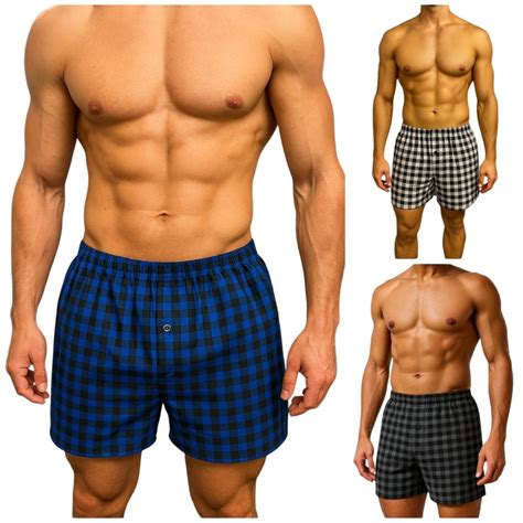 Mens Woven Boxer Shorts 6 Pack Classic Cotton Comfort Etsy