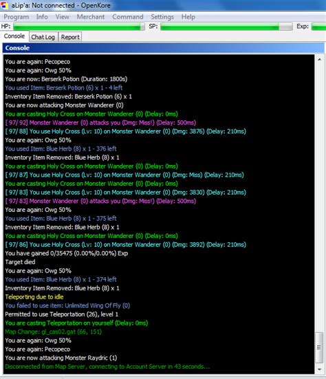 Openkore Disconnect After Run 1 Minute · Issue 2033 · Openkore