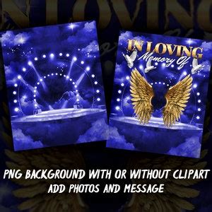 In Loving Memory Png Gold Blue Sky Heaven Memorial Background For