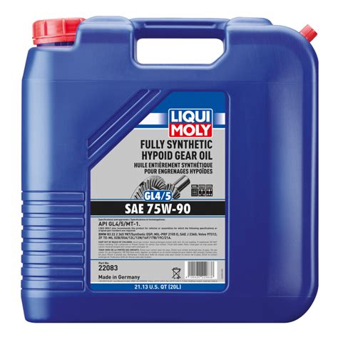 LIQUI MOLY 20L Fully Synthetic Hypoid Gear Oil (GL4/5) 75W90 ...