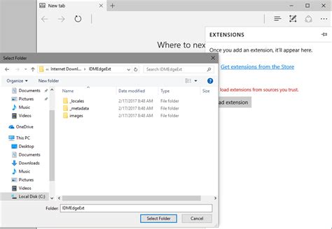 Công Cụ Internet Cài đặt Idm Extension Lên Trình Duyệt Microsoft Edge để Tự động Bắt Link