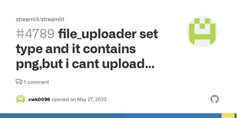Fileuploader Set Type And It Contains Pngbut I Cant Upload Png File · Issue 4789 · Streamlit