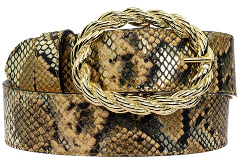 40mm Verdigris Python Print Belt Peachy Belts