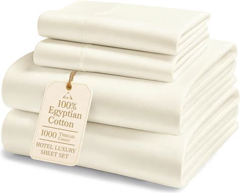 100 Egyptian Cotton King Size Sheets Set Luxury 1000