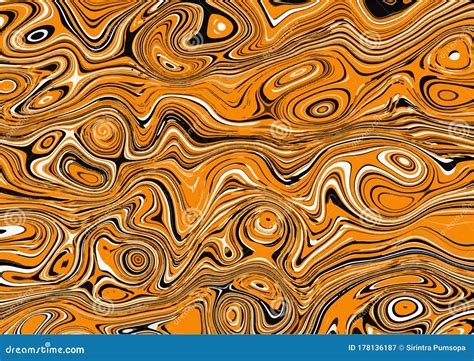Black And Orange Abstract Liquify Lines Background Liquid Acrylic Marble Texture Random