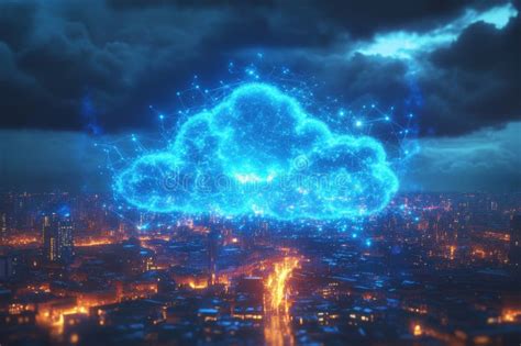 Cloud Computing Transmits Large Data Sets Over The Internet Representing Advanced Digital