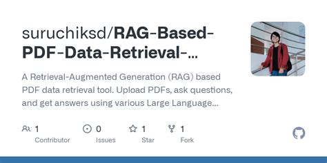 rag based pdf data retrieval project readme md at main · suruchiksd rag