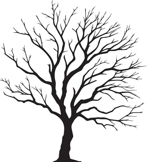 Naked Tree Vector Silhouette Black Color Vector Art At Vecteezy