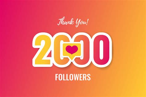 2000 명의 팔로워 배너 포스터 소셜 네트워크에 대한 축하 카드 감사합니다 벡터 일러스트레이션 2000년에 대한 스톡 벡터 아트 및 기타 이미지 Istock