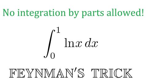 Integral Of Lnx With Feynmans Trick Youtube