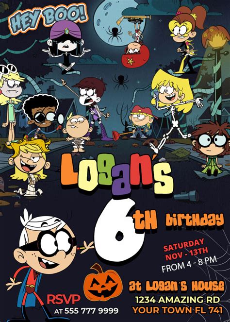 The Loud House Halloween Birthday Invitation Price 600