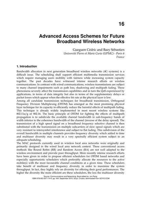 Pdf Advanced Access Schemes For Future Broadband Wireless Networks