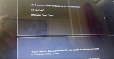 Solved 19 A Program Contains The Following Function
