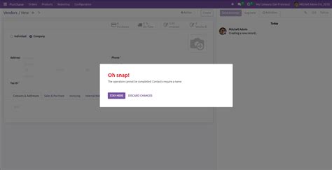 Exception On Clicking Smart Button Before Creating The Record Issue Odoo Odoo
