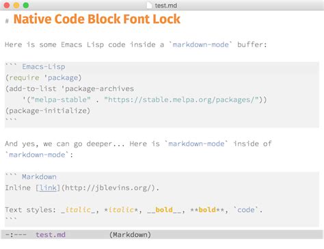 font locking code blocks · issue 185 · jrblevin markdown mode · github