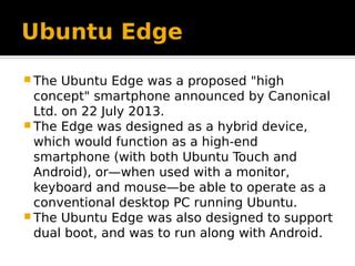 Introduction To Ubuntu Edge Operating System Ubuntu Touch PPT