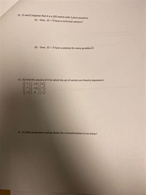 Solved 14 3 Each Suppose That A Is A 3x5 Matrix With 3