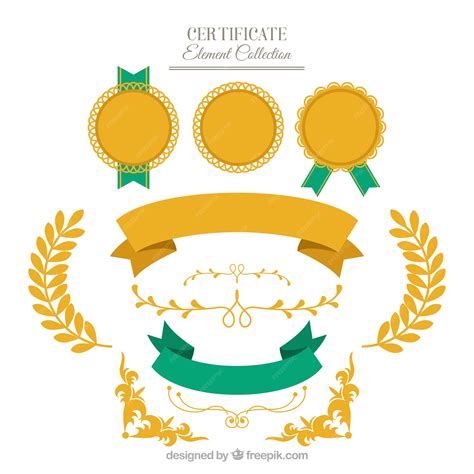 Premium Vector Certificate Elements Collection In Flat Style