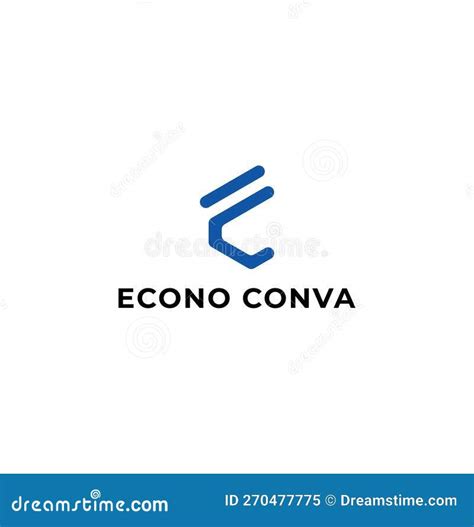 Abstract Initial Letter EC Or CE Logo In Blue Color Isolated In White Background Stock Vector