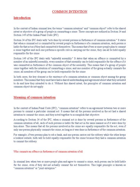 Common Intention Pdf Crimes Crime And Violence