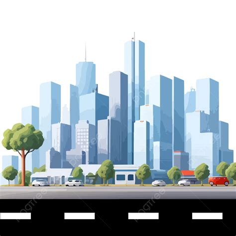 Illustration Of Modern City Vector Modern City Twon Illustration Png