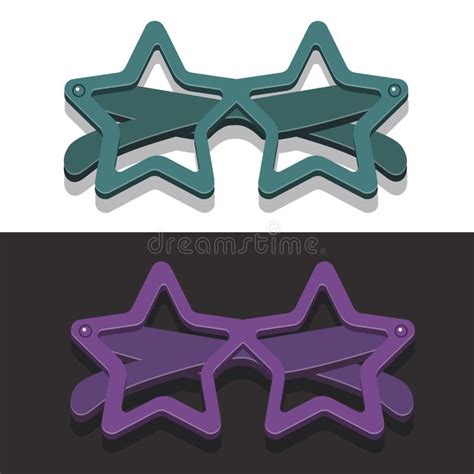 Stareyeglassesvectorwhiteandblackbackground Stock Illustration
