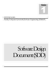 Template Document SDD OOAD Pdf Version SYSTEM NAME Faculty Computer Systems Software