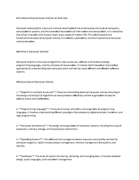 Understanding Computer Science It Is A Discipline That Drives