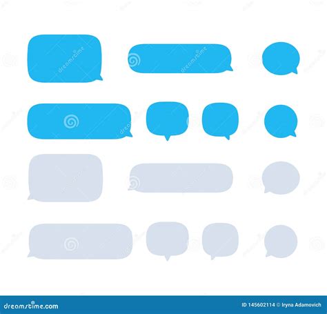 Text Speech Bubble Message Mobile Phone Vector Icon Set Collection